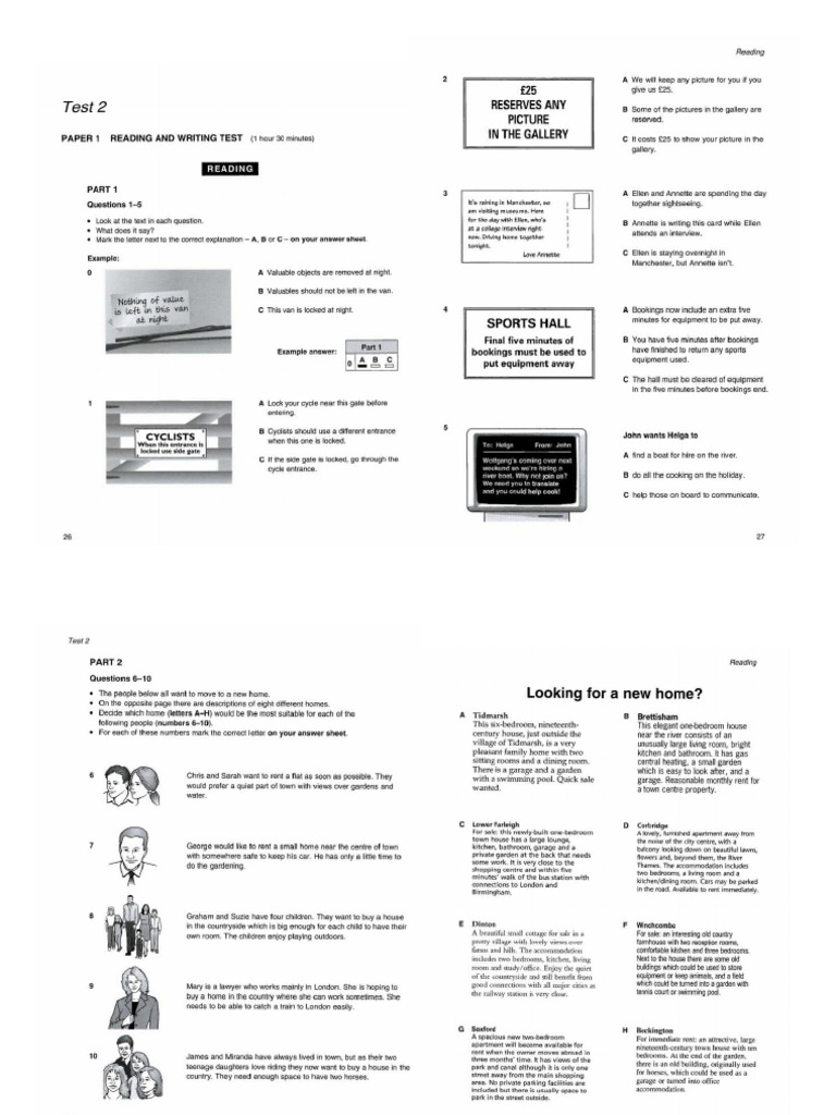 Pet 4 Test 2 | PDF