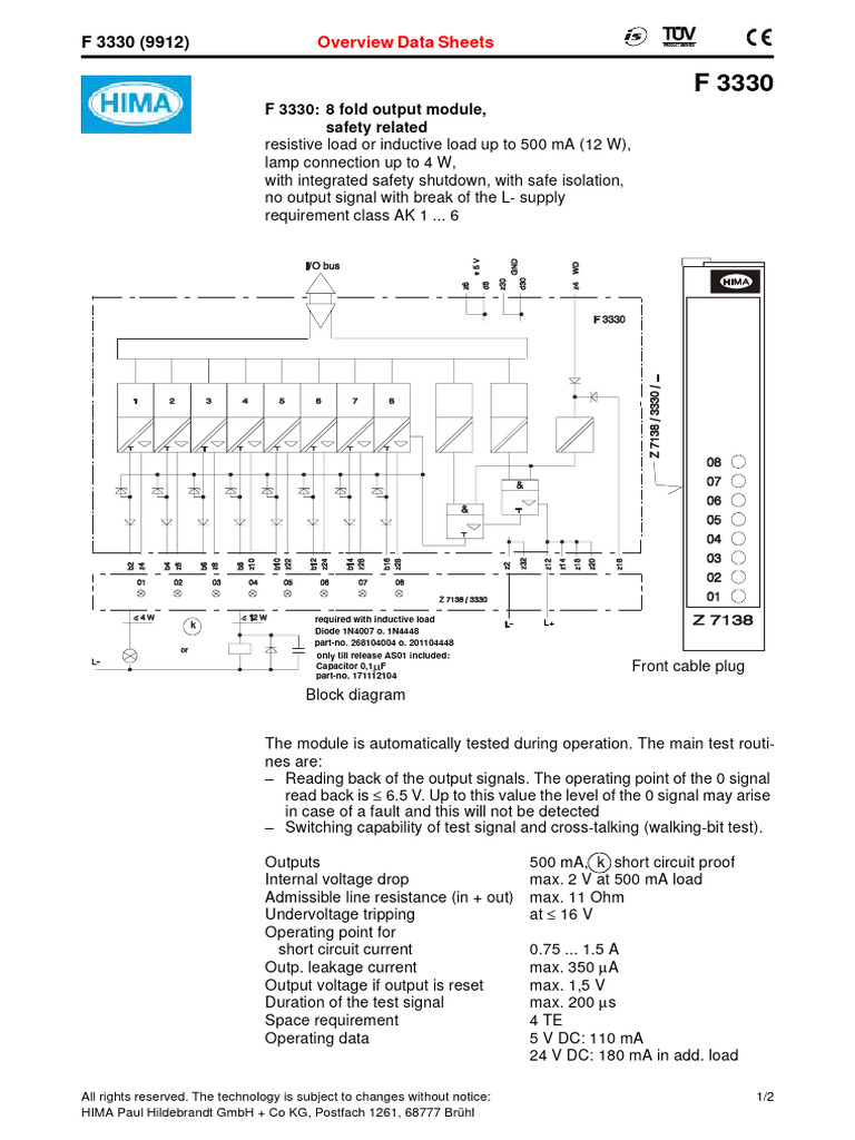 F3330 - DO (Safety Related) 8 Channels Module | PDF | Electrical ...
