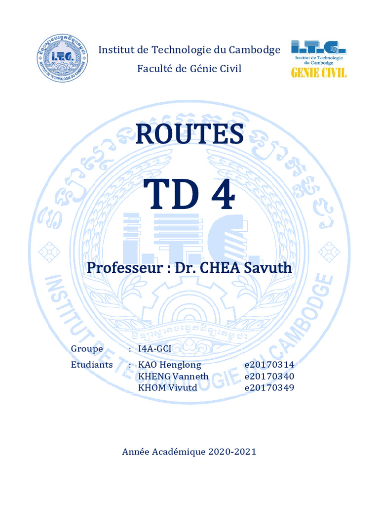 Assignment Route (TD4) | PDF | Building Engineering | Materials