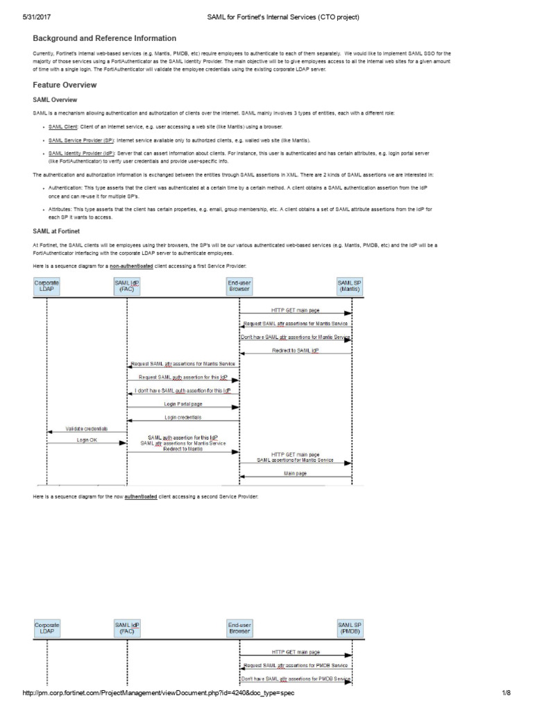 SamlForFortinetInternalServices (1) | Download Free PDF | Software | Communications Protocols