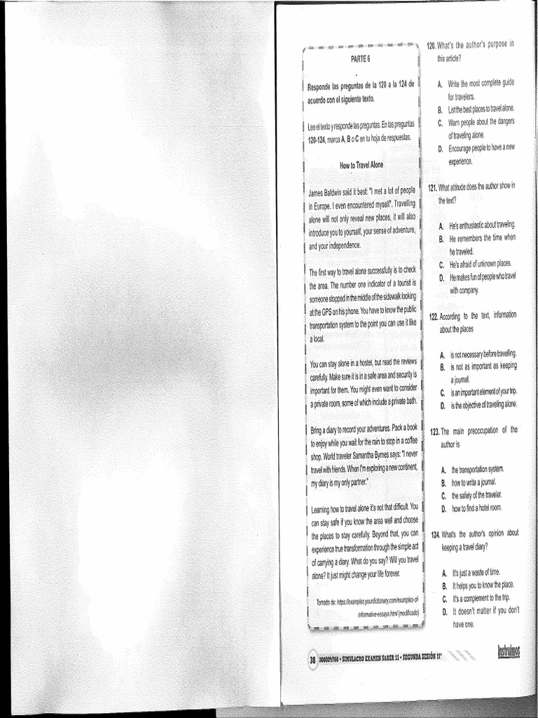 Simulacrum Icfes Part 6 Real 2023 | PDF