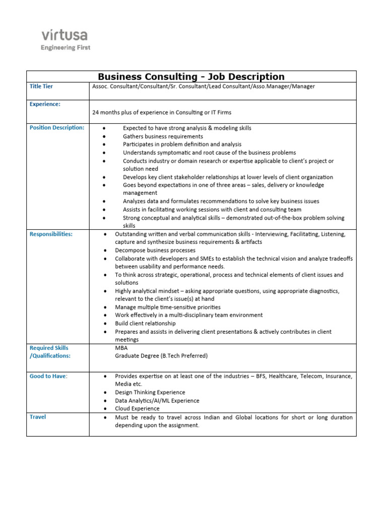 Virtusa JD Consulting | PDF | Consultant | Business