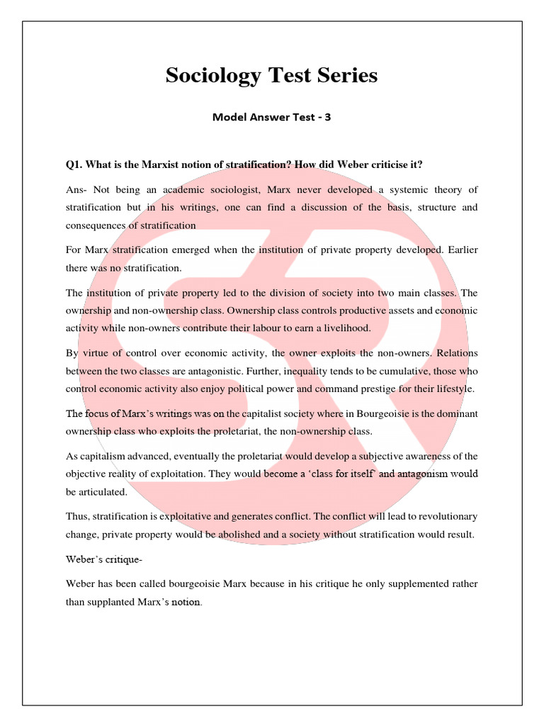 Test 3 | PDF | Social Stratification | Karl Marx