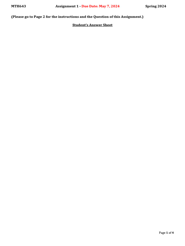 Assignment2024 MTH643 1 | PDF | Matlab | Computing