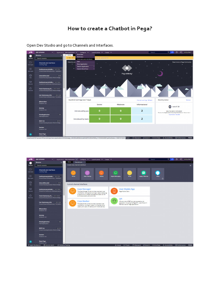 Create a Pega Chatbot Guide | PDF | Login | Icon (Computing)