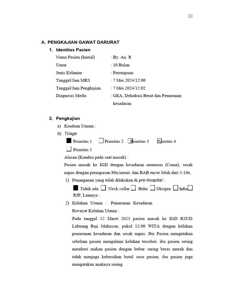 Kasus IGD Frayoga | PDF