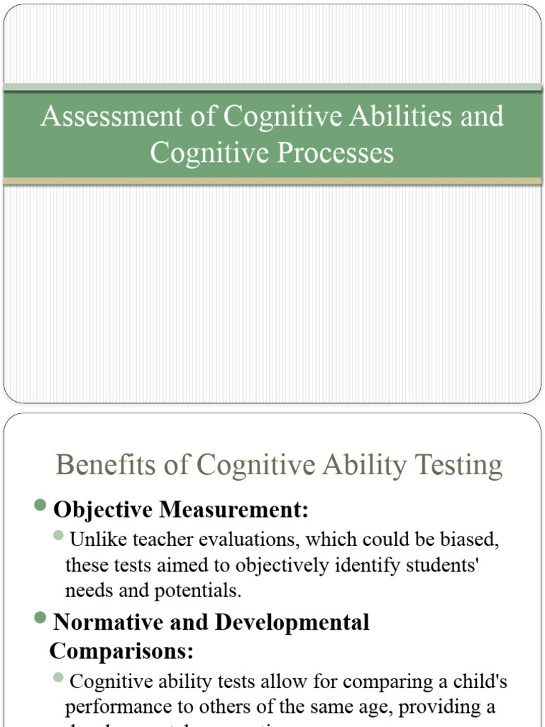Assessment of Cognitive Abilities and Cognitive Processes | PDF | Cognition | Memory