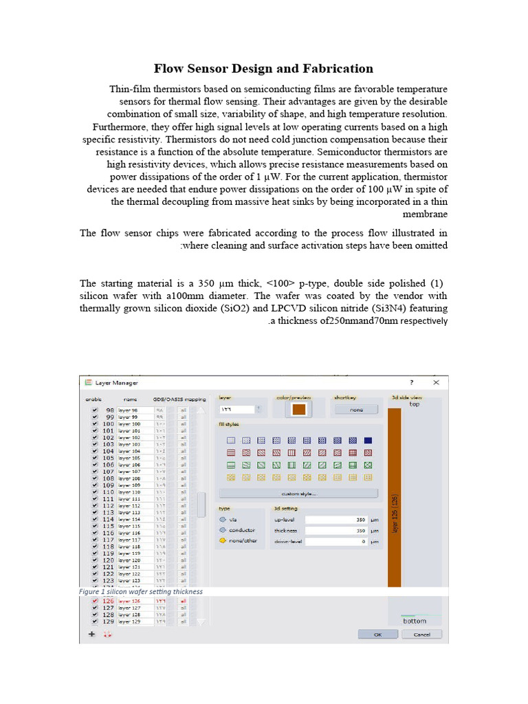 Flow Sensor Design and Fabrication | PDF | Semiconductor Device ...