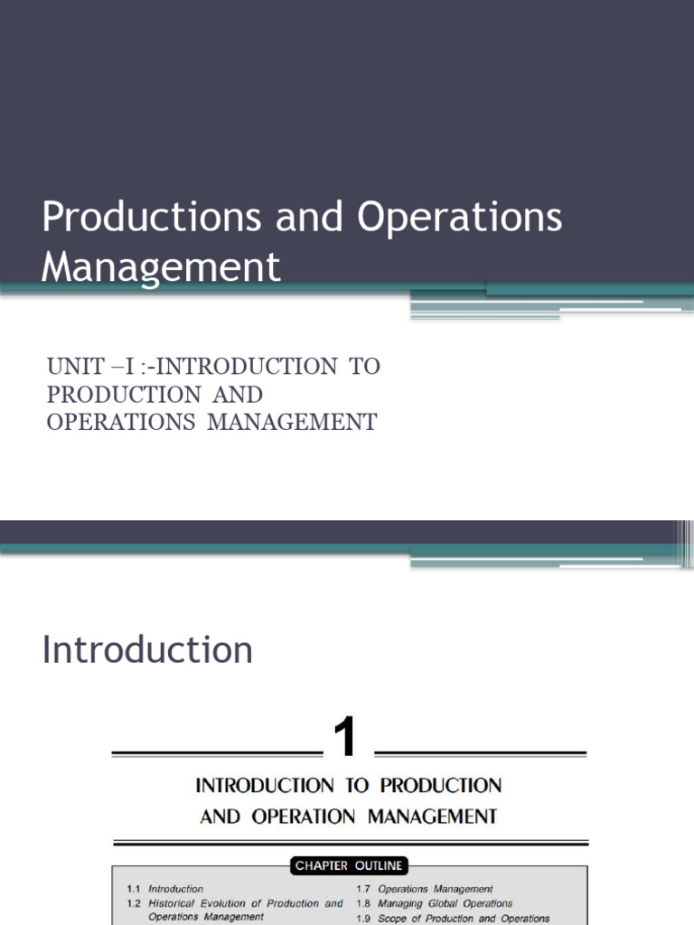 Productions and Operations Managementppt | PDF | Strategic Management | Factors Of Production