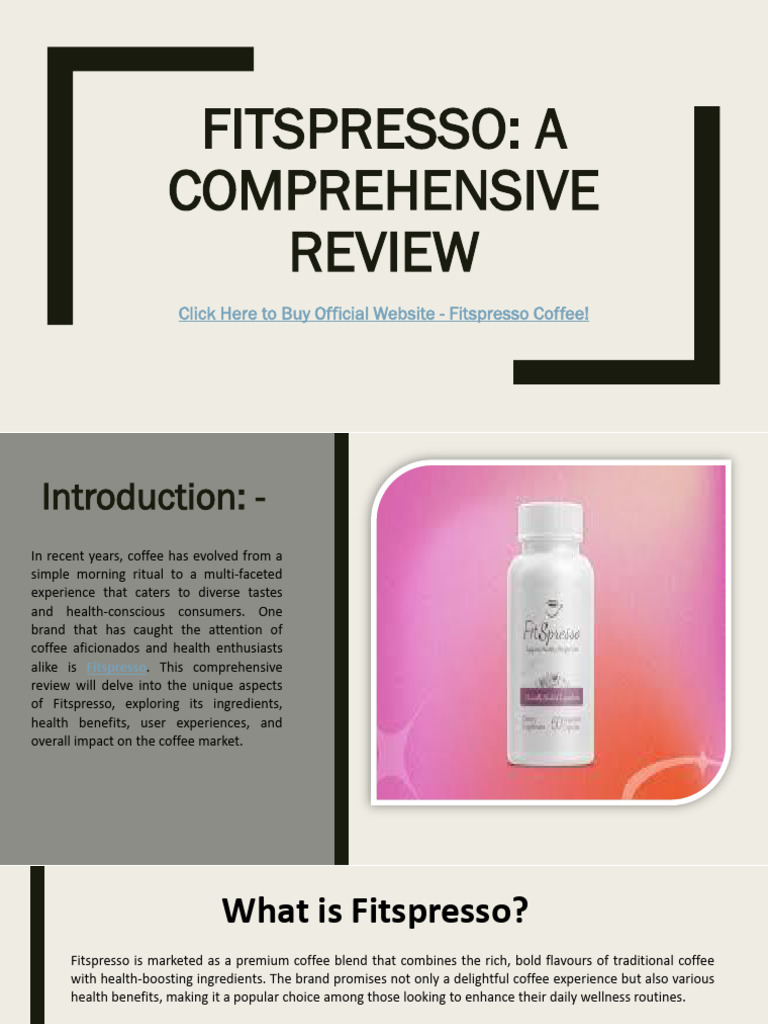 Fitspresso Coffee: Health Benefits Review | PDF | Caffeine | Coffee