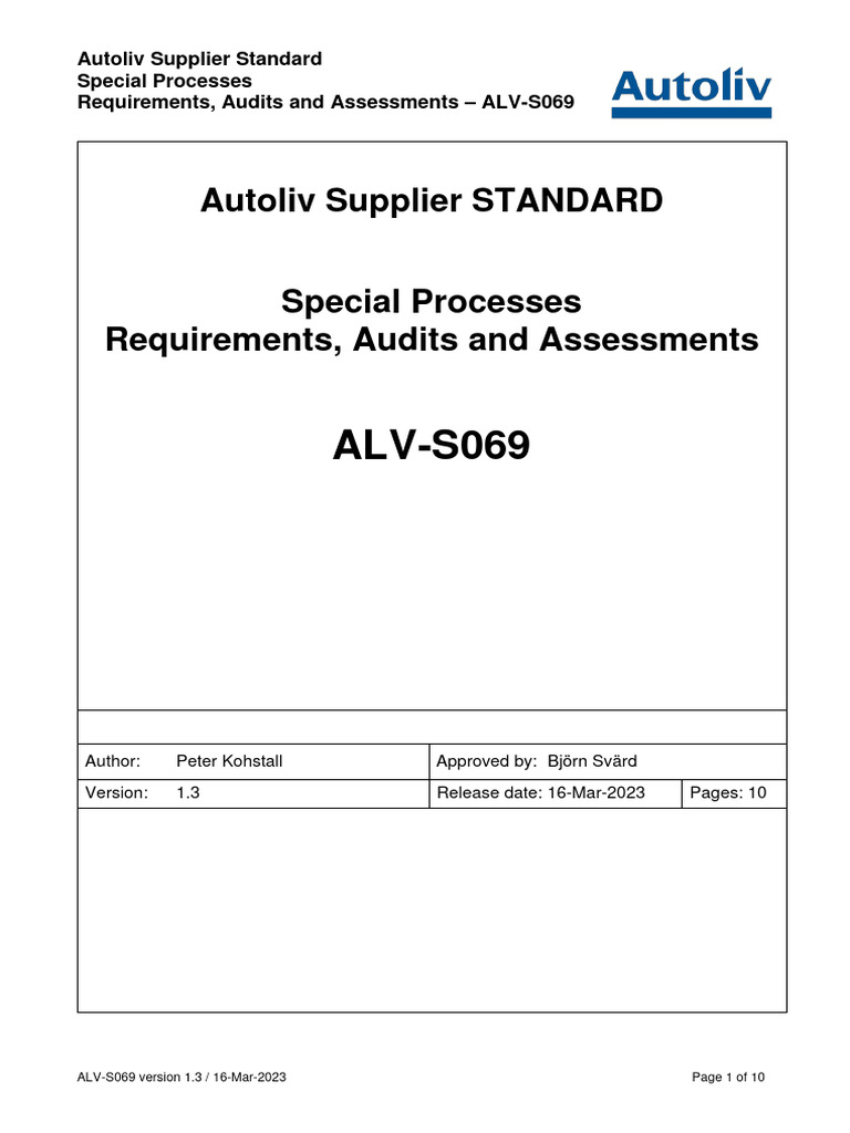 Alv S069 | PDF | Audit | Supply Chain