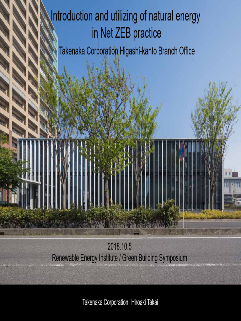 Takenaka Corporation - ZEB | PDF | Building Insulation | Solar Power