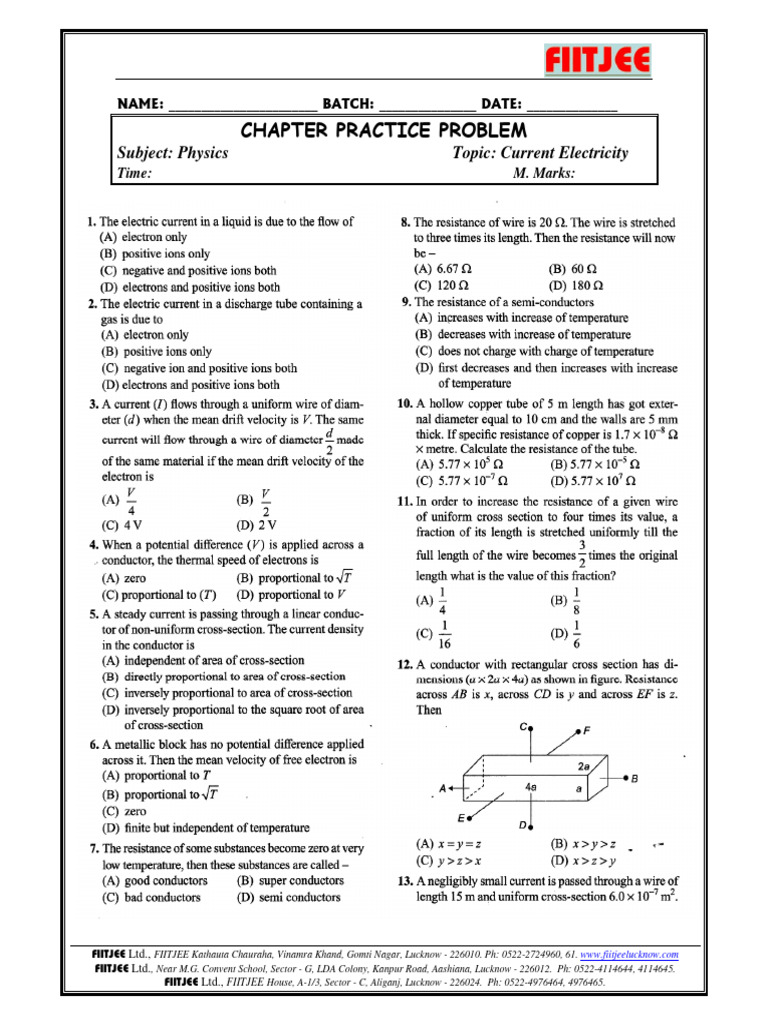 CPP-Current Electricity | PDF