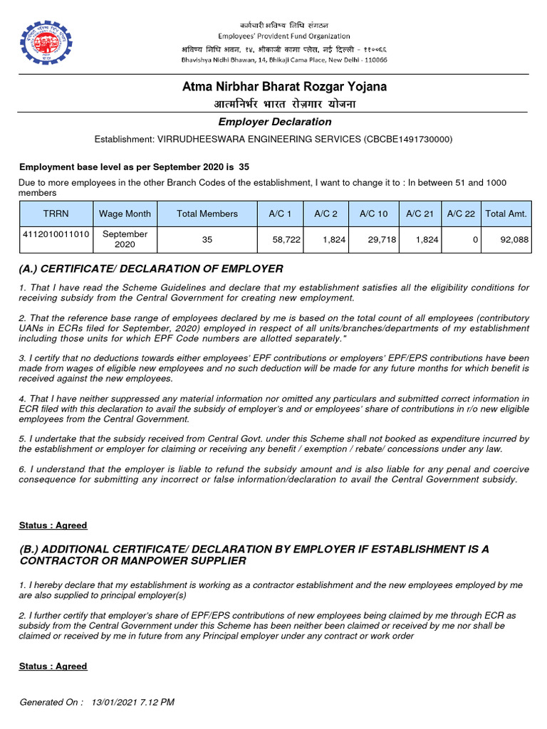 ABRY Scheme Registration | PDF | Employment | Payments