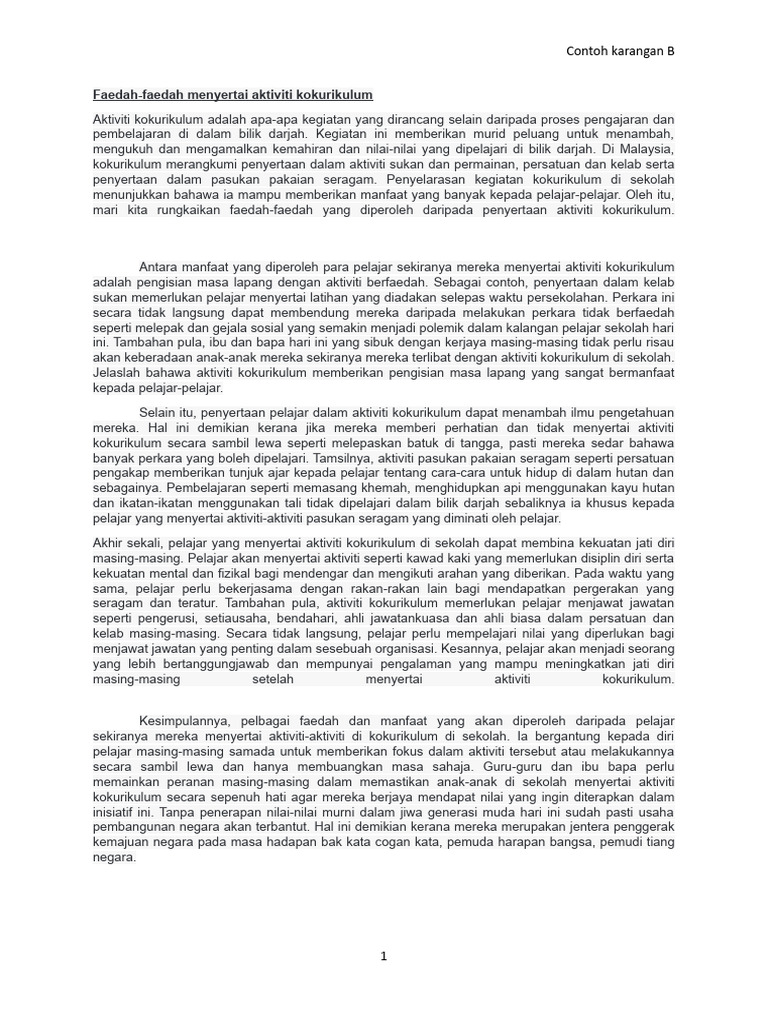 Contoh Karangan B UASA | PDF