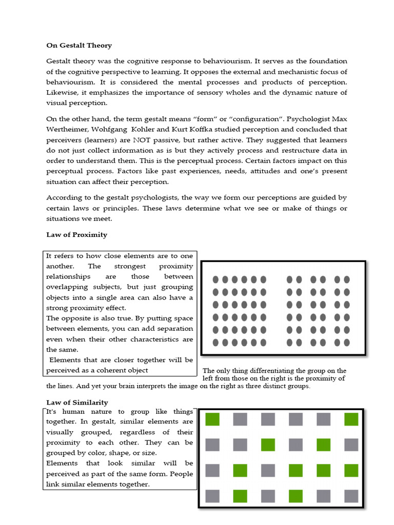 On Gestalt Theory | PDF | Perception | Liberal Arts Education