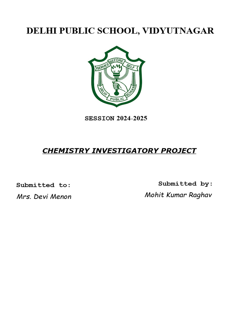Mohit - Chemistry Project | PDF | Electrical Resistance And Conductance | Electric Current