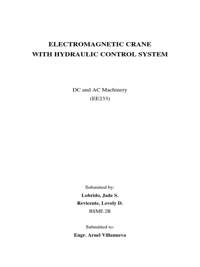 Electromagnetic Crane Project Guide | PDF | Inductor | Magnetism