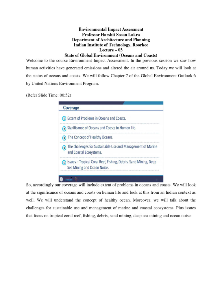 Lec 03 | PDF | Oceans | Coral