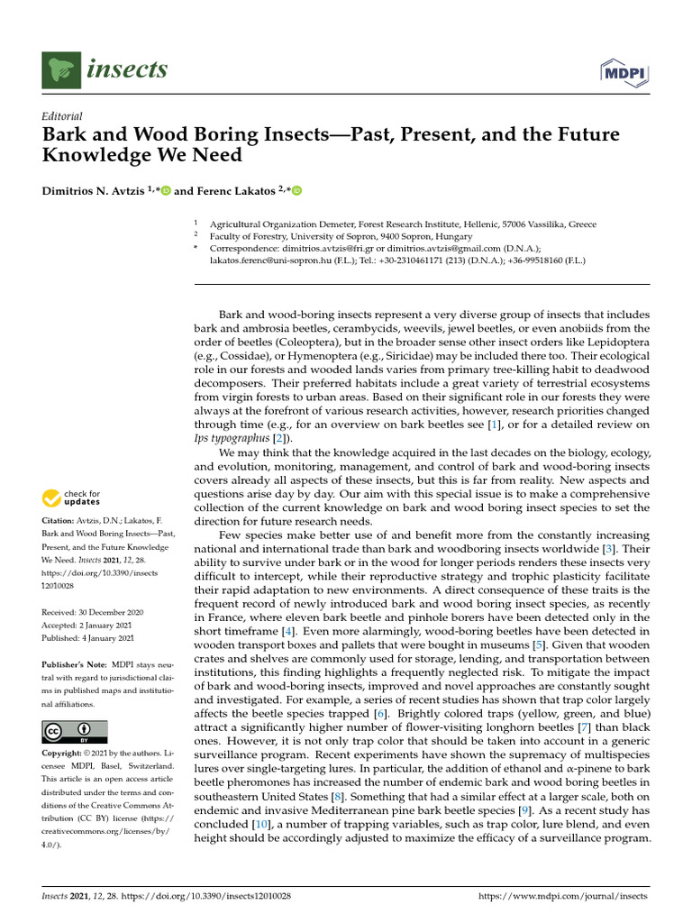 Bark and Wood Boring Insects-Past Present and The | PDF | Beetle