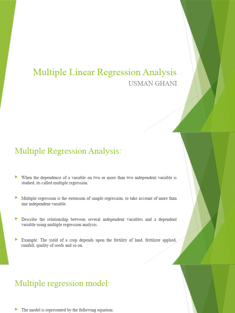Multiple Linear Regression Analysis | PDF Multiple Linear Regression Analysis | PDF