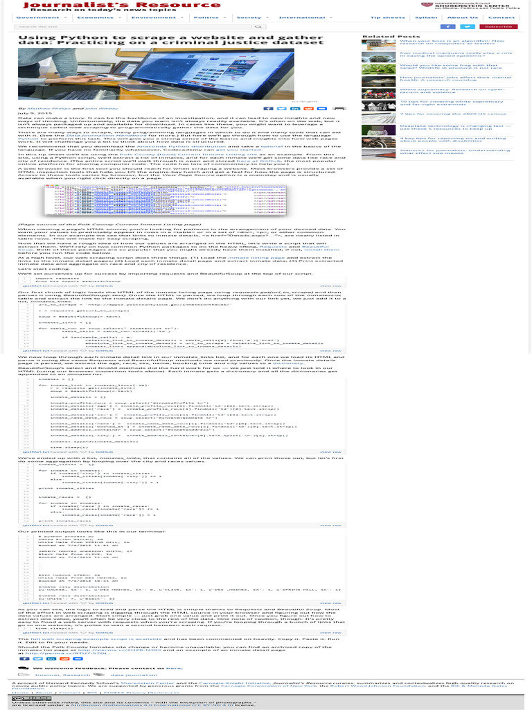 Using Python To Scrape A Website and Gather Data - Practicing On A Criminal Justice Dataset ...