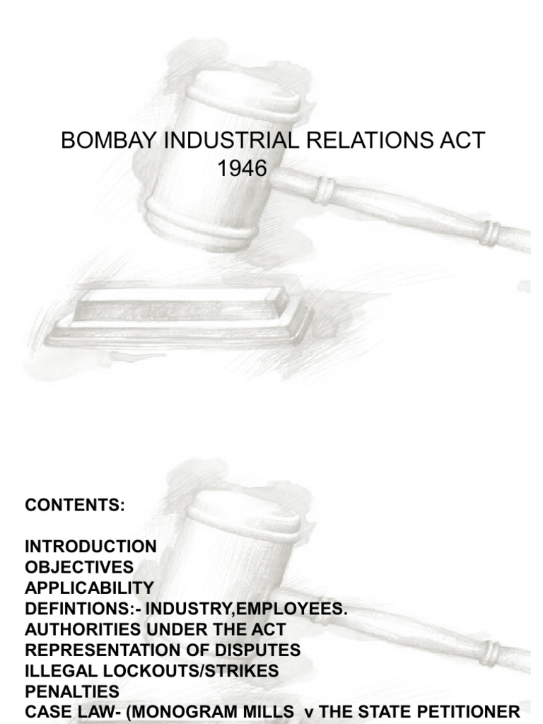 Bombay Industrial Regulation Act 1946 | PDF