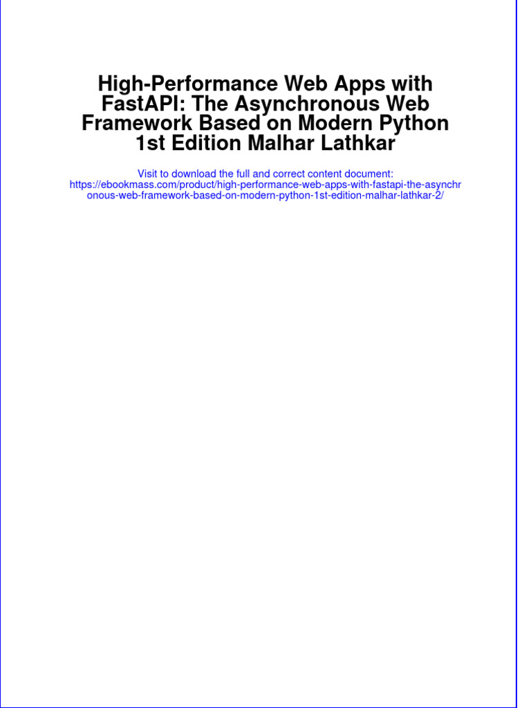High Performance Web Apps With Fastapi The Asynchronous Web Framework