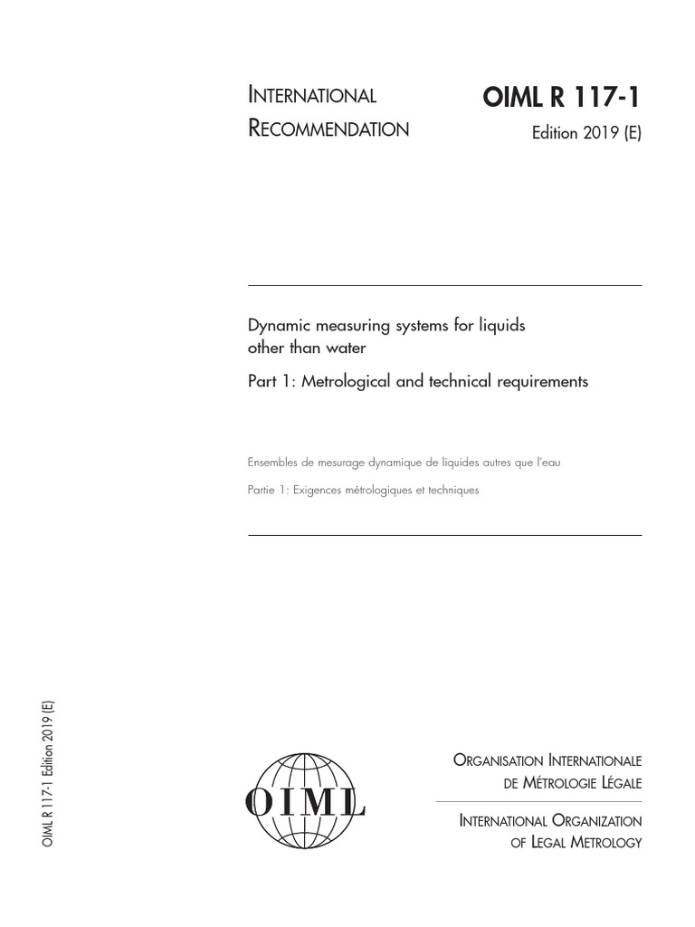 OIML R 117-1: Nternational Ecommendation | PDF