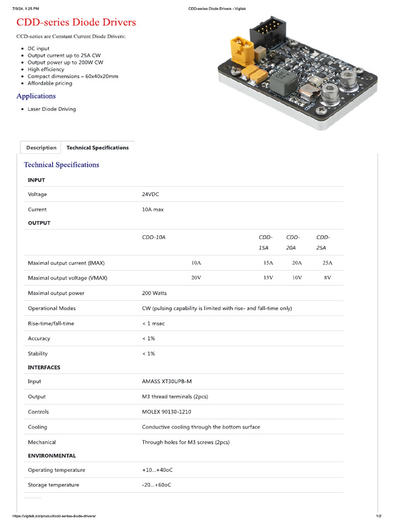 CDD-series Diode Drivers - Vigitek | PDF