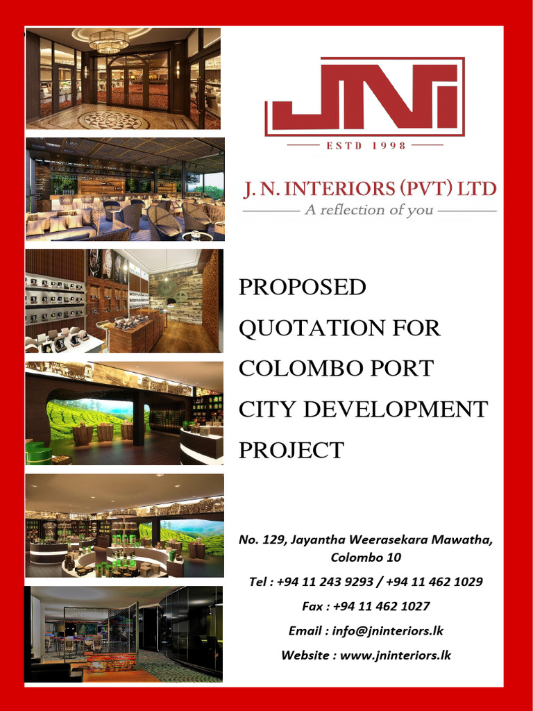 Proposed Quotation For Colombo Port City Development Project | PDF ...