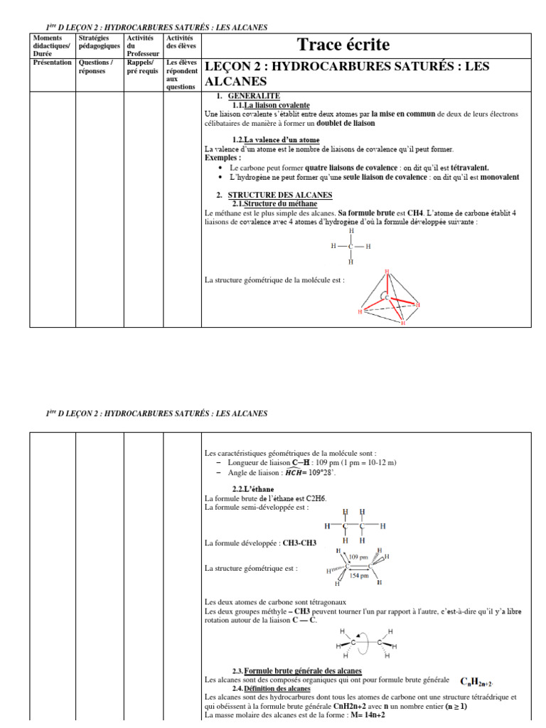 Alcanes : Structure et Nomenclature | PDF | Alcane | Liaison chimique