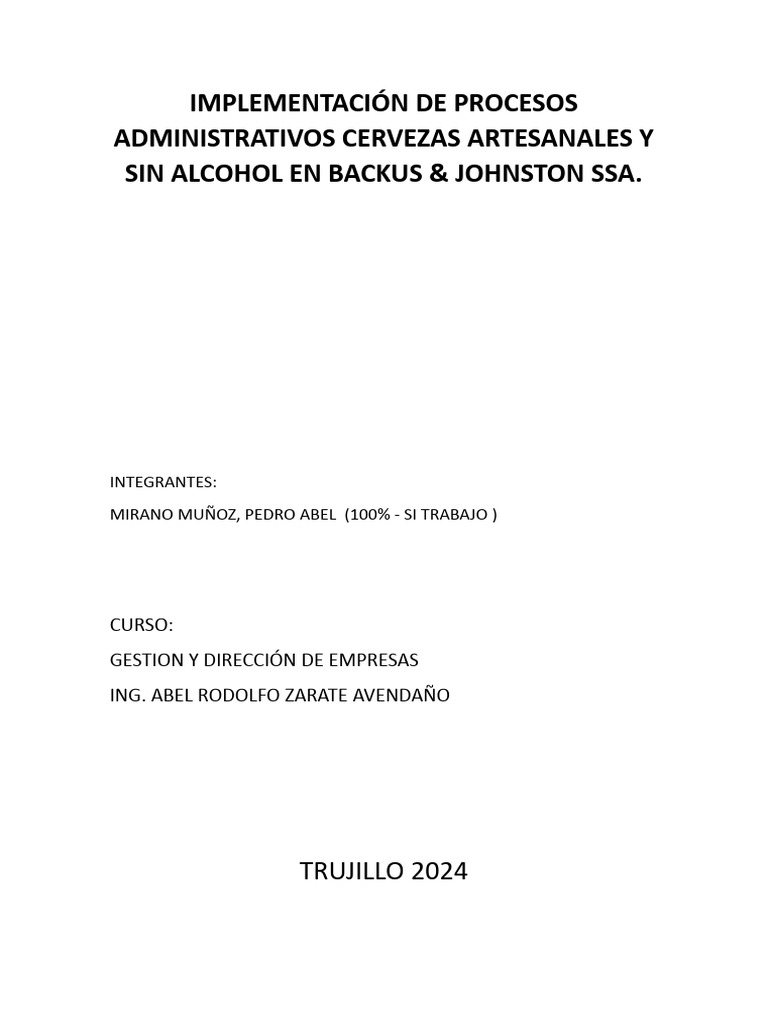 Implementación de Procesos Administrativos Cervezas Artesanales y Sin ...
