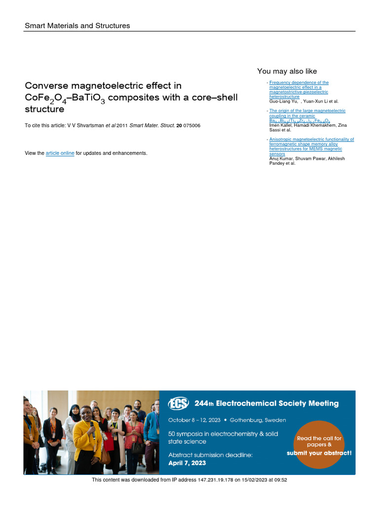 Converse Magnetoelectric Effect in CoFe2O4-BaTiO3 Composites With A ...