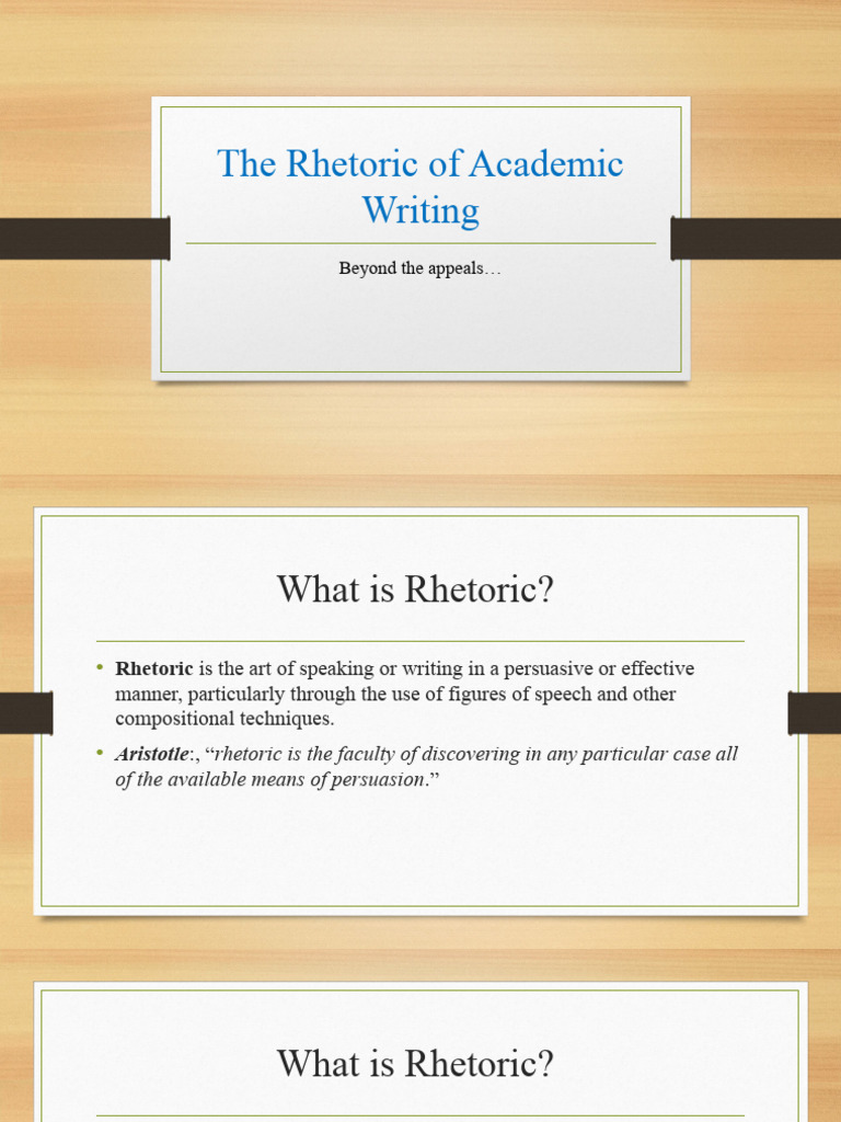 The Rhetoric of Academic Writing | PDF | Rhetoric | Logos