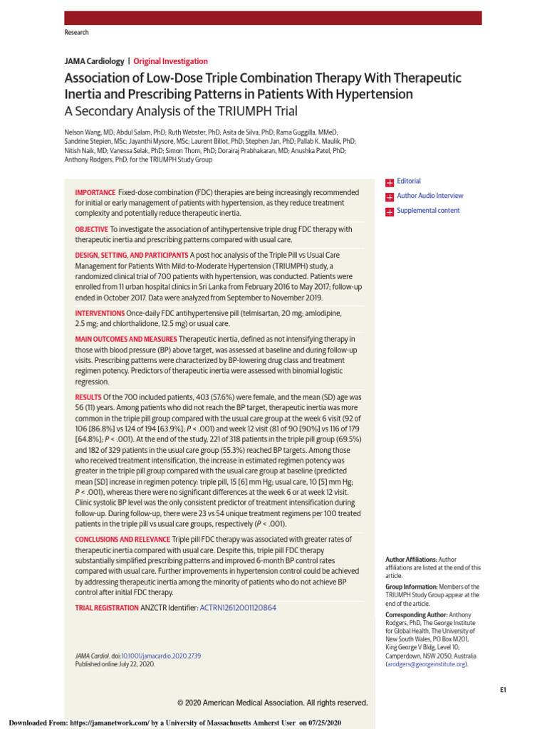 A-Low-dose Triple Combination Therapy For Hypertension | PDF ...