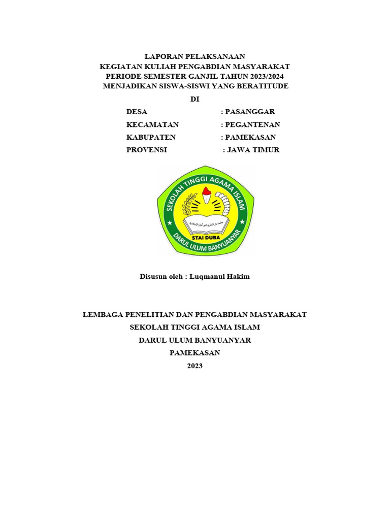 Contoh Laporan KPM | PDF