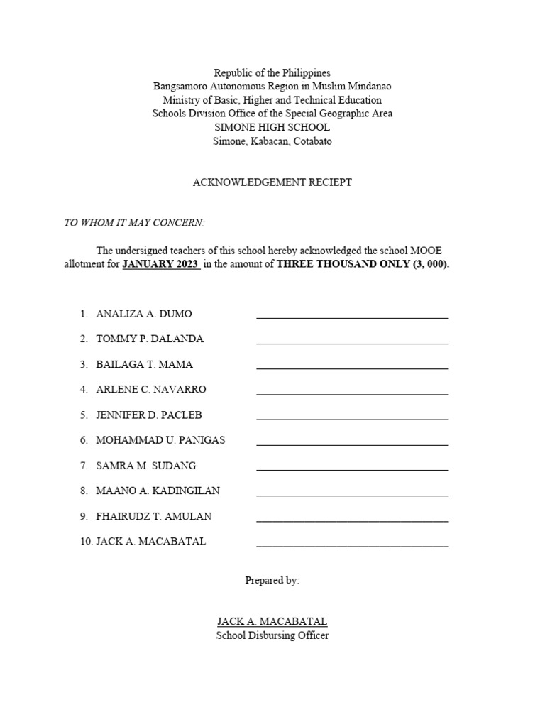 acknowledgement receipt | Download Free PDF | Economy Of Asia | Economy ...