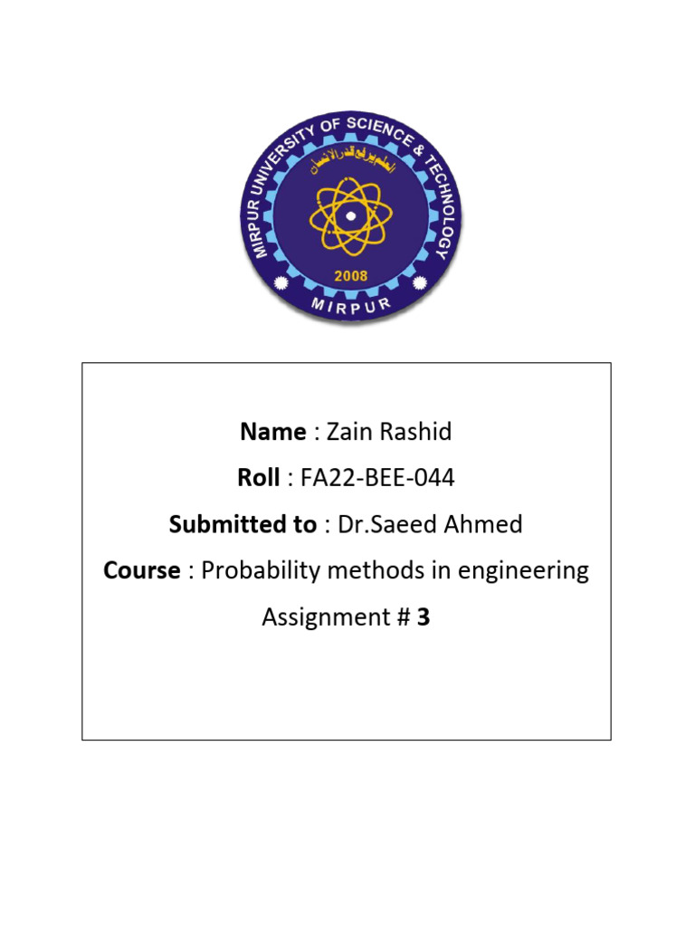 Zain Probability 3rd Assignment | PDF | Probability | Caesarean Section