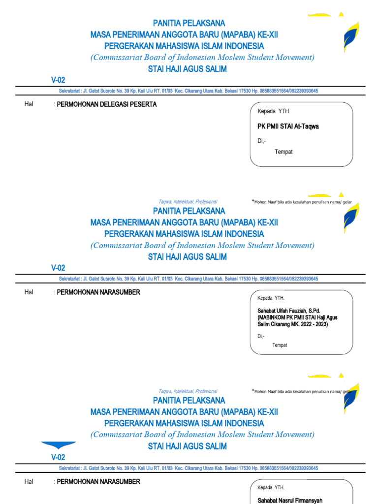 Amplop Surat MAPABA 2022 | PDF