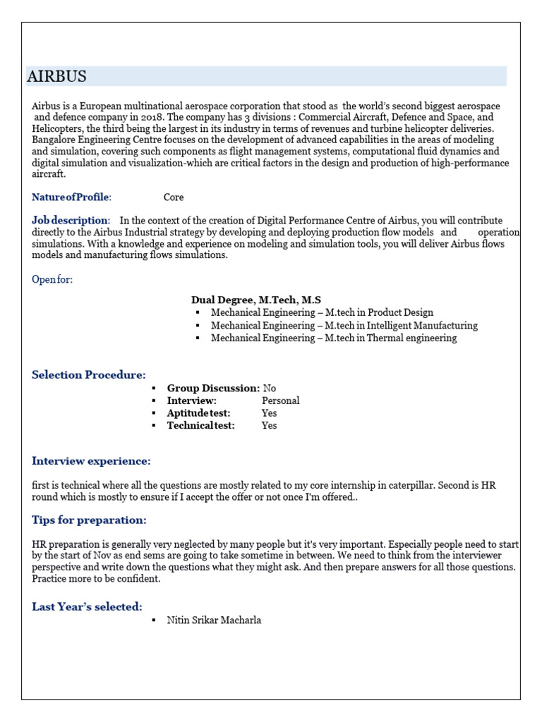 Airbus Digital Performance Centre Roles | PDF | Engineering