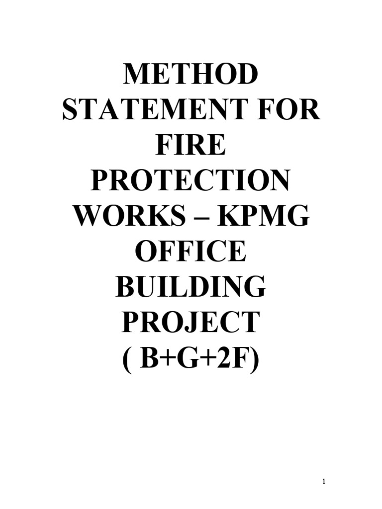 Fire Protection Installation Method Statement | PDF | Pipe (Fluid ...