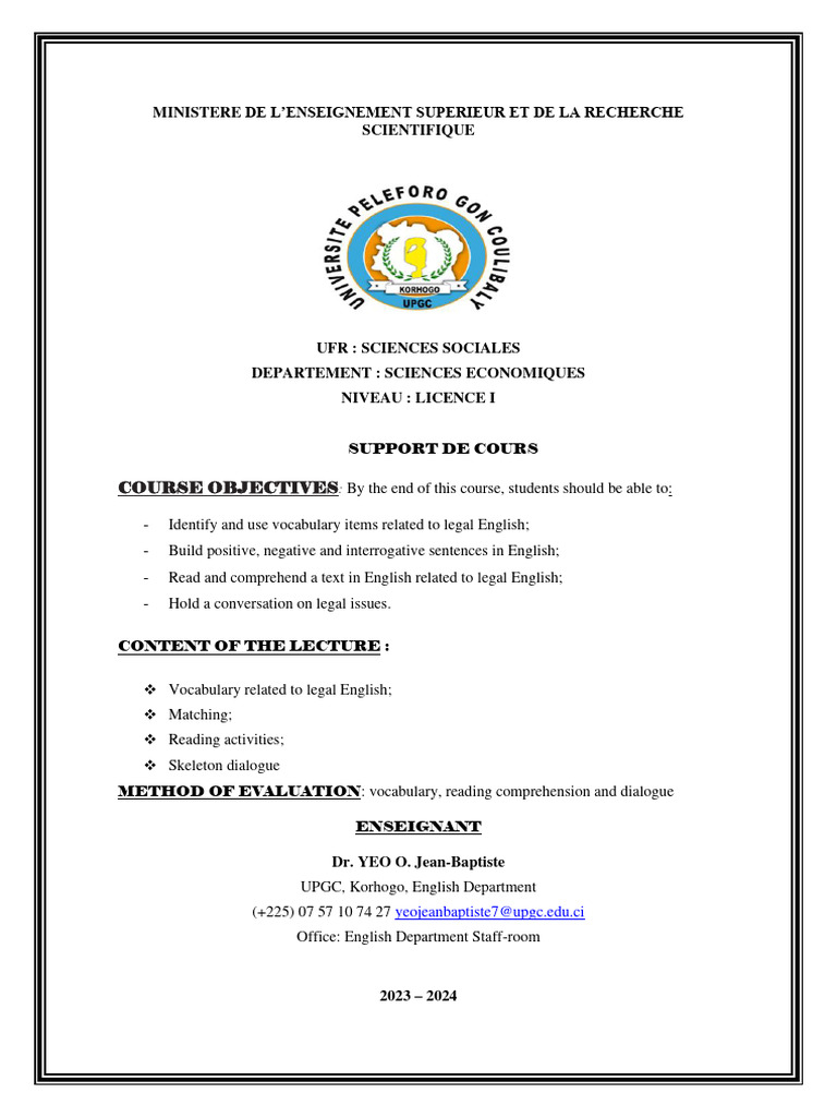 Legal English L 1 Sce Eco 2024 | PDF | Prosecutor | Government