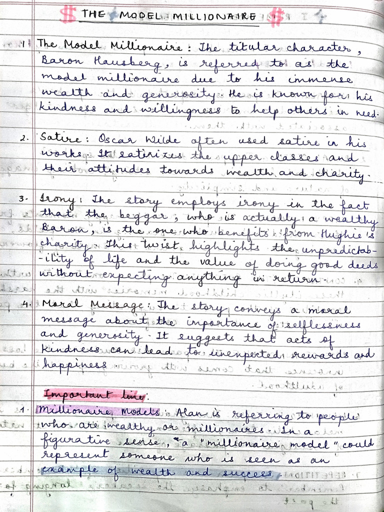 The Model Millionaire | PDF