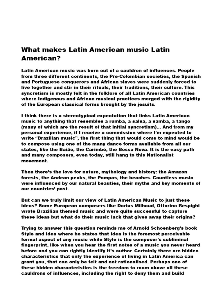What Makes Latin American Music Latin American | PDF