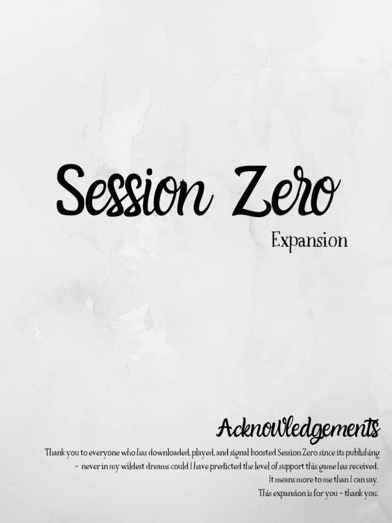 Session Zero Expansion | PDF | Psychological Concepts | Psychology