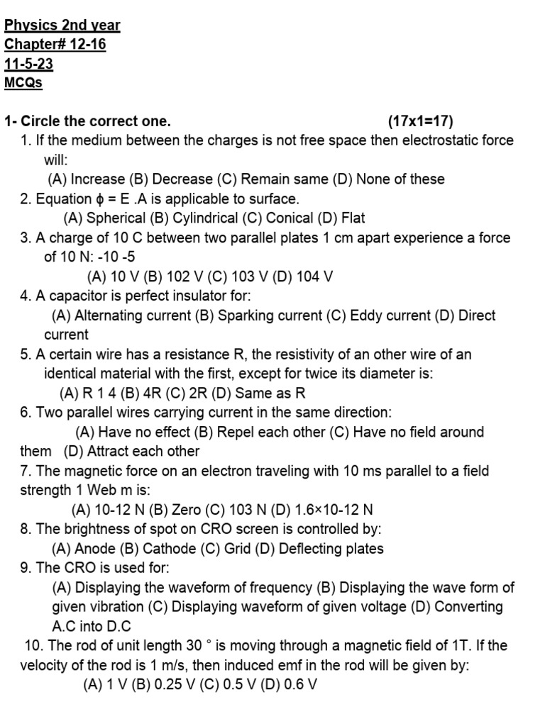Half Book Physics 2 Year | PDF | Capacitance | Capacitor