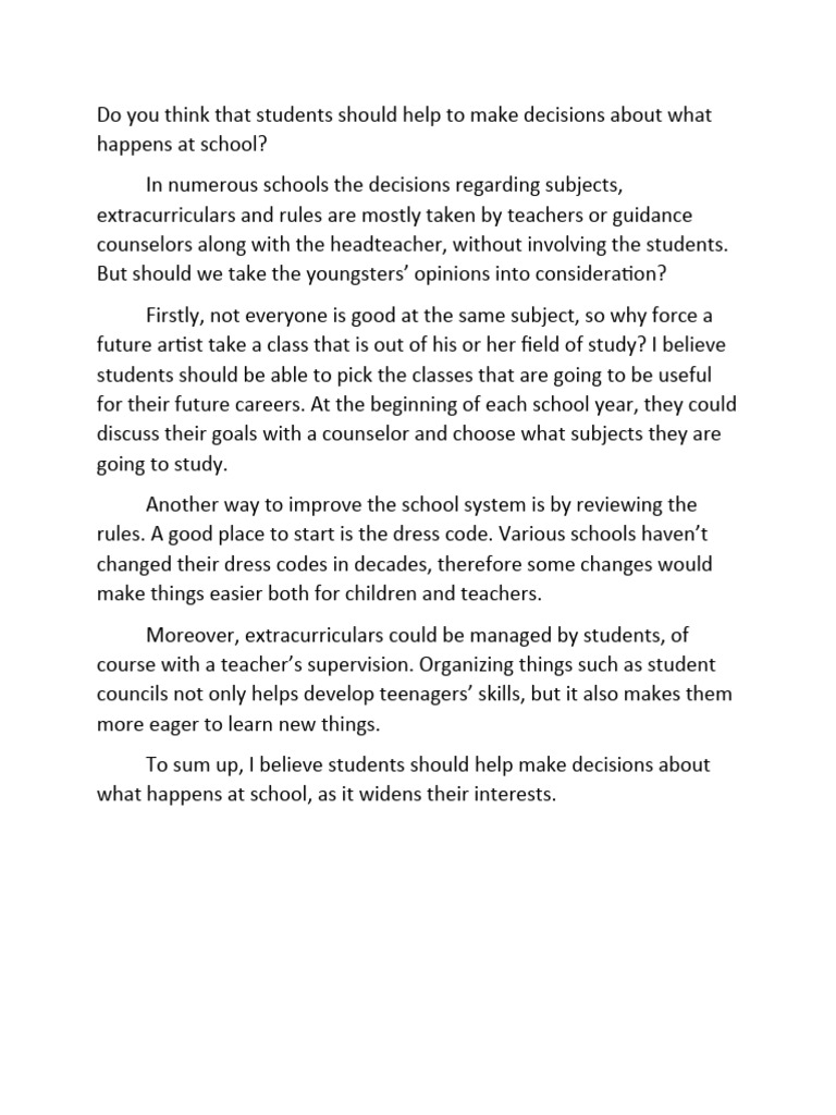 Empowering Students in School Decisions | PDF | Career & Growth | Wellness
