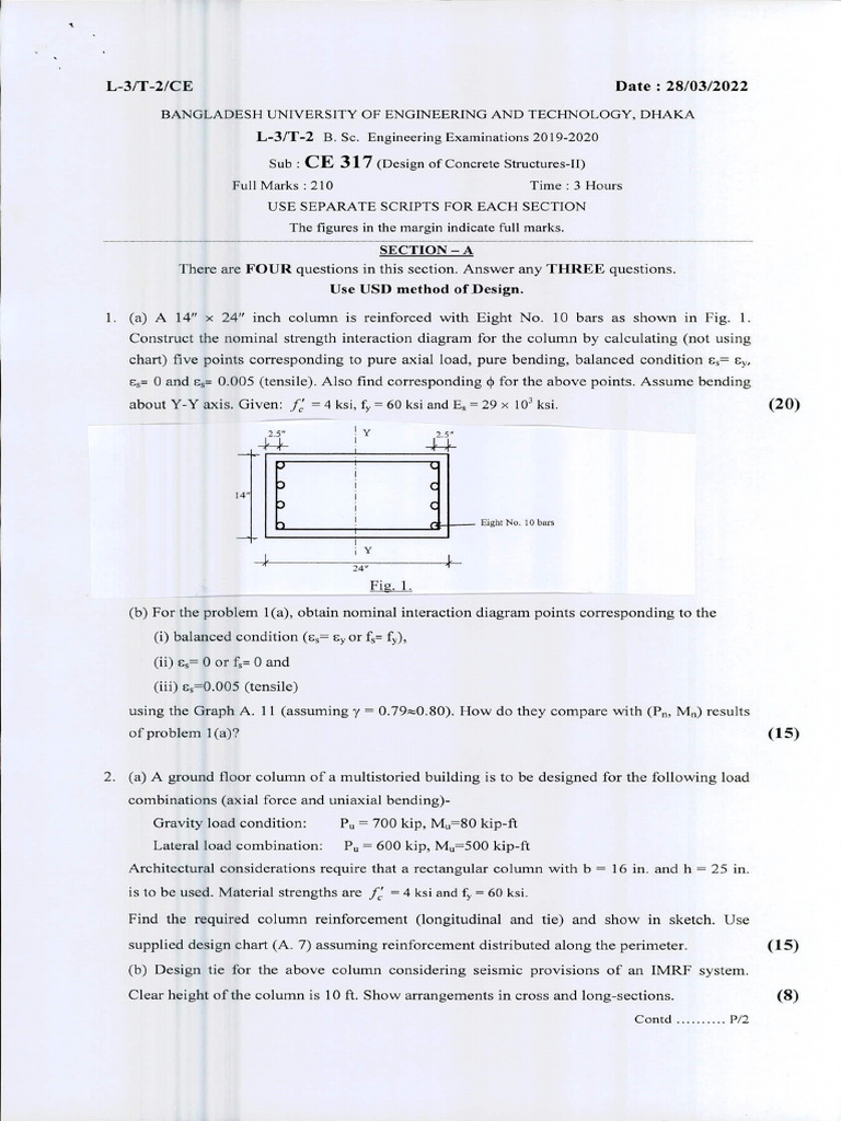 L-3fT-2/CE Date: 28/03/2022: Use Method of Design | PDF | Prestressed ...