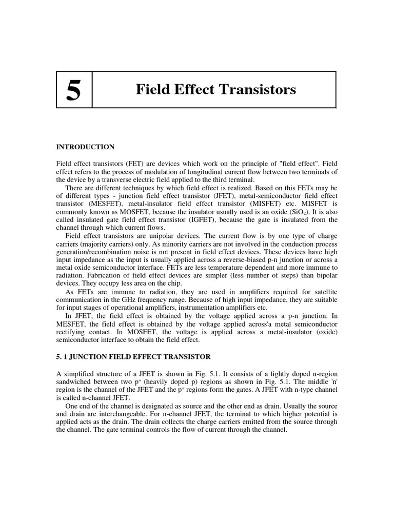 Part V FET | PDF | Field Effect Transistor | Mosfet